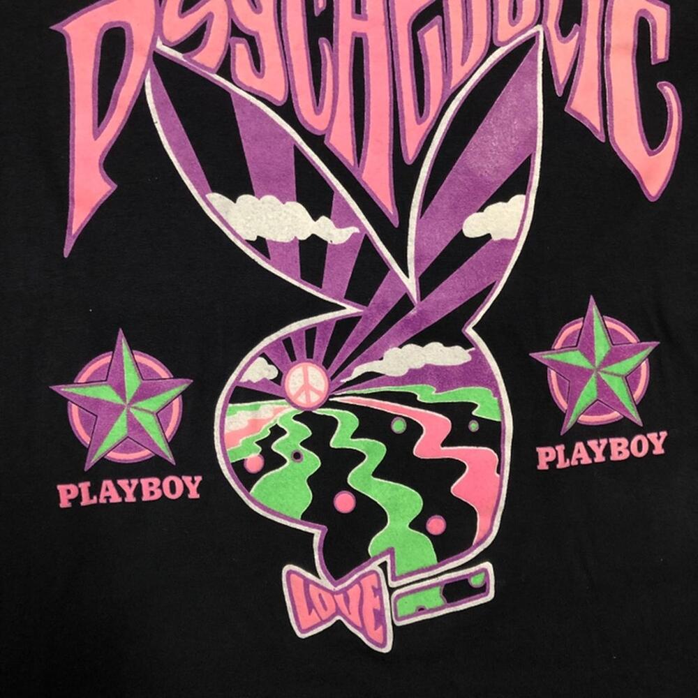 Vintage 80s Rare Psychedelic Playboy Neon Single Stit… - Gem